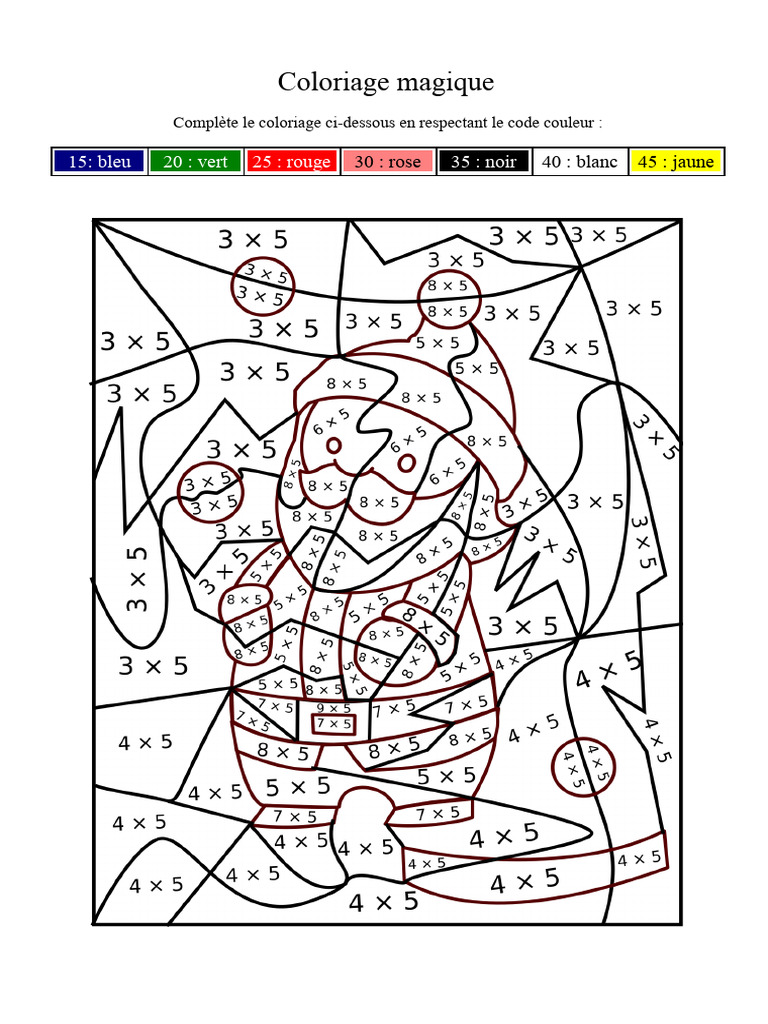 Coloriage magique des multiplications | PDF