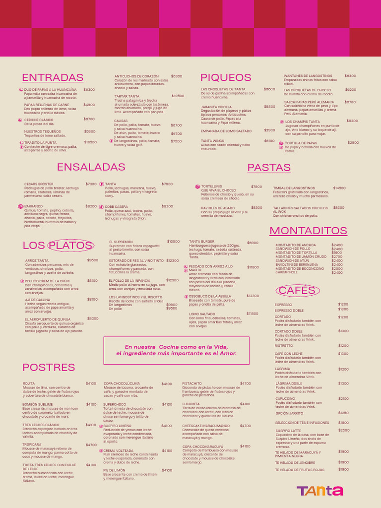 Menú Tanta Española | PDF