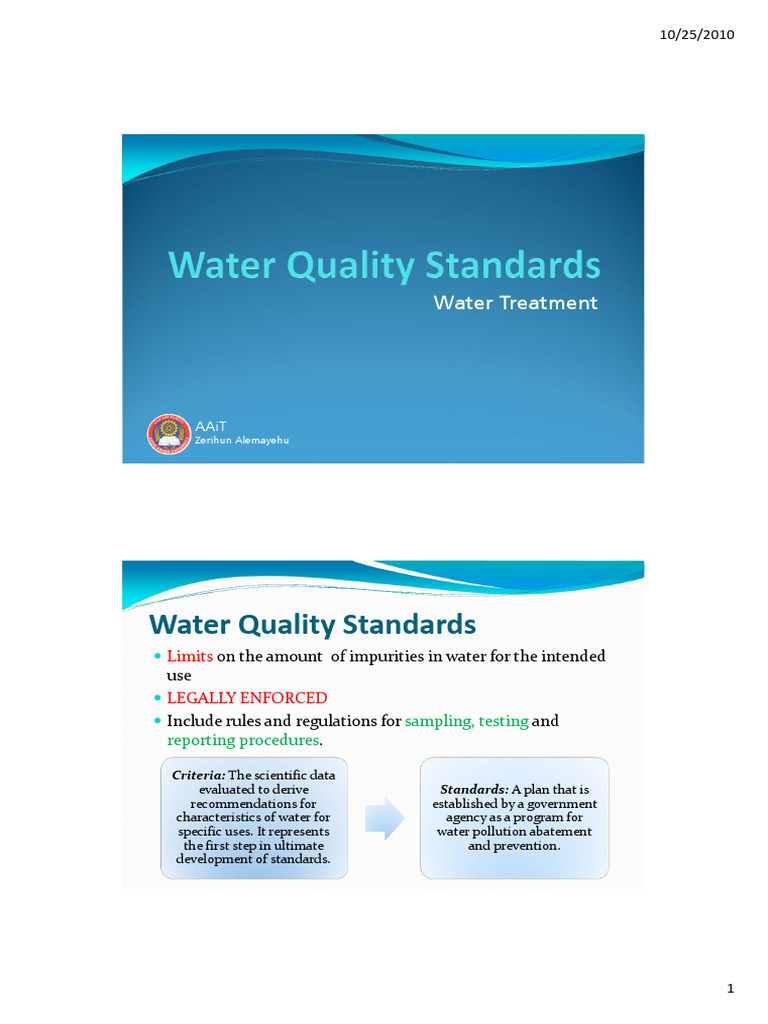 CH 2b Water Quality Standards | PDF | Clean Water Act | Water Quality