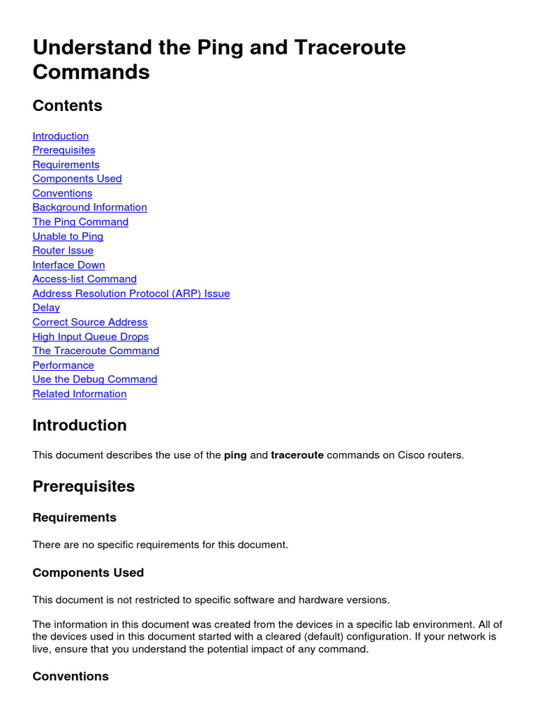 Ping Traceroute Pdf Internet Protocols Telecommunications