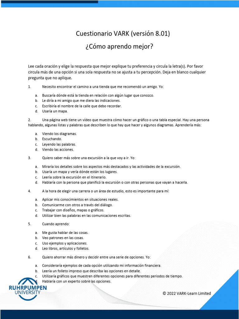 Test VARK | PDF