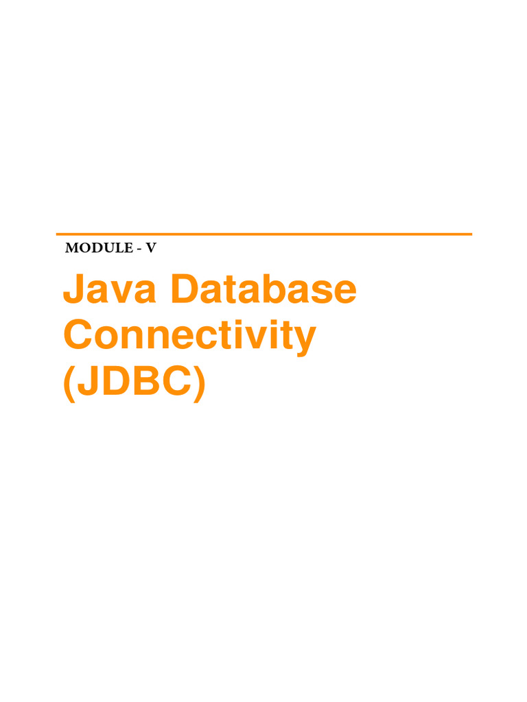 JDBC Thoery | PDF