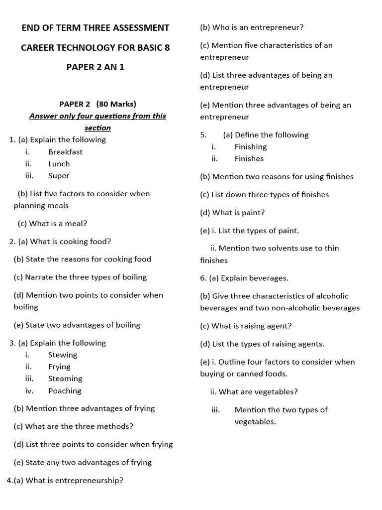 Jhs 1 Career Tech | PDF | Meal | Cooking