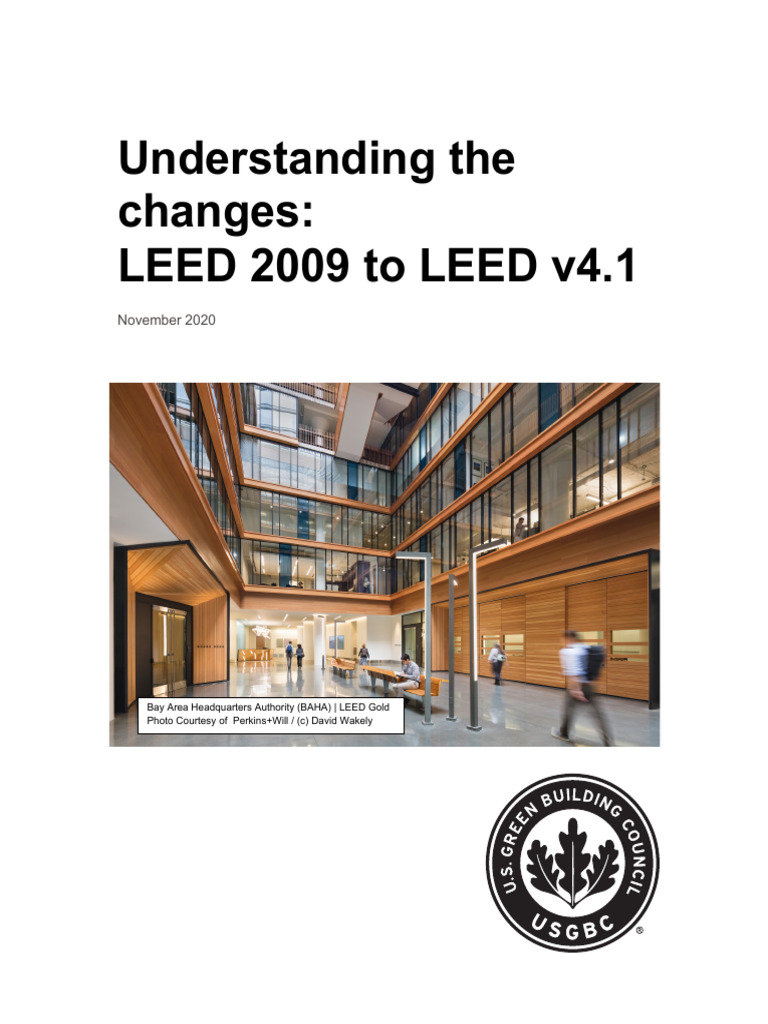 Understanding The Changes LEED 2009 To LEED v4.1 | PDF