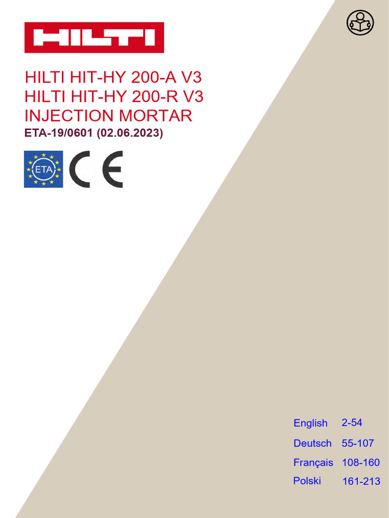 ETA 19 0601 HIT HY 200 A R V3 Anchoring Jun 2023 Approval Document ...