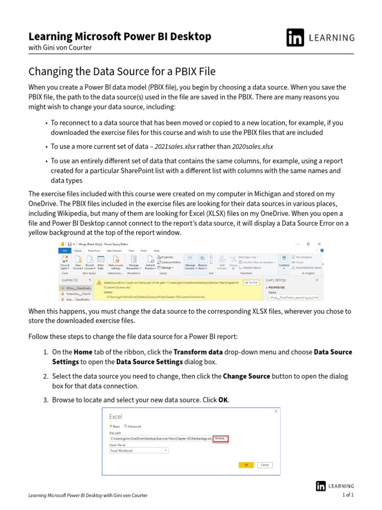 Changing The Data Source For A PBIX File | PDF