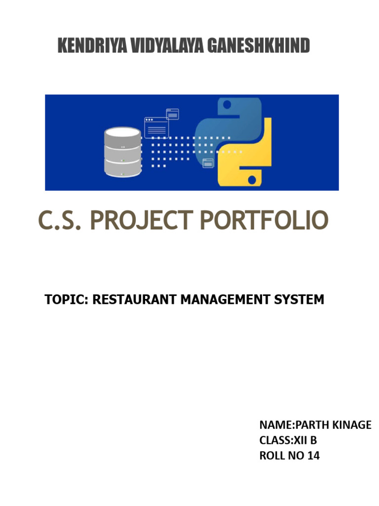 Computer Science Project of Restaurant Management System | PDF | Technology & Engineering