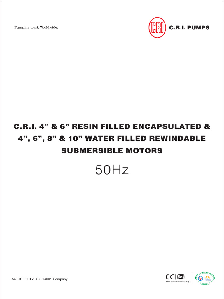 CRI Submersible Motor Wiring Guide | PDF | Electric Motor | Bearing ...