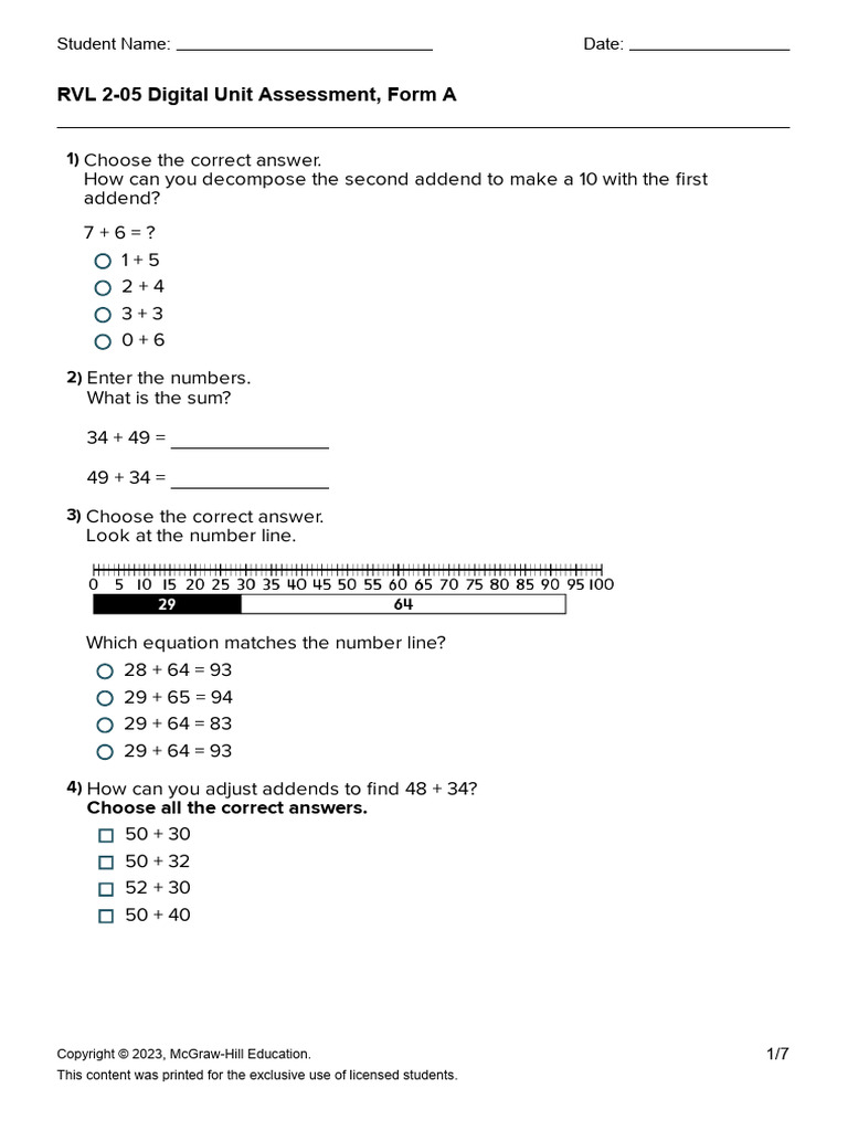 RVL 2-05 Digital Unit Assessment - Form A | PDF | Plants | Vegan Cuisine