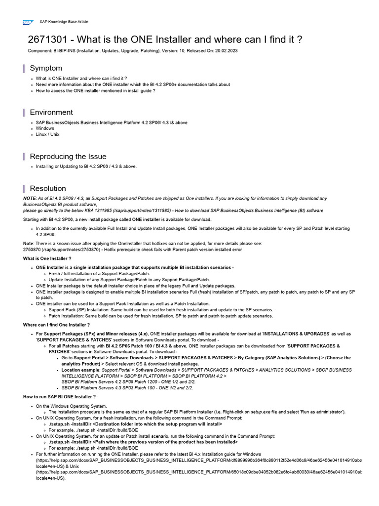 What Is The ONE Installer and Where Can I Find It | PDF | Installation ...