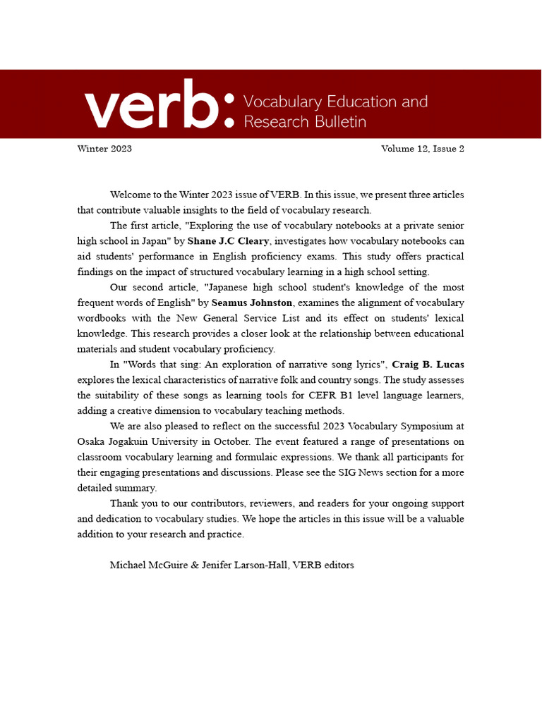 Verb Vol12 | PDF | Language Arts & Discipline