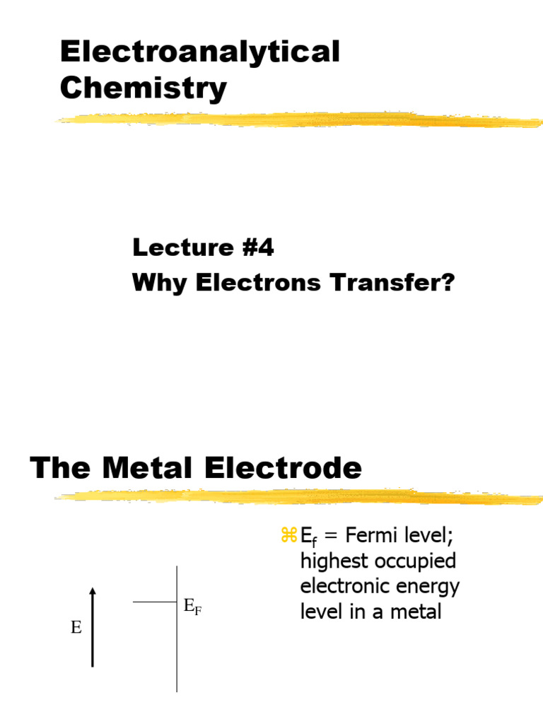 EC Why Electron Transfer Lecture - 4213 | PDF | Electrode | Physics