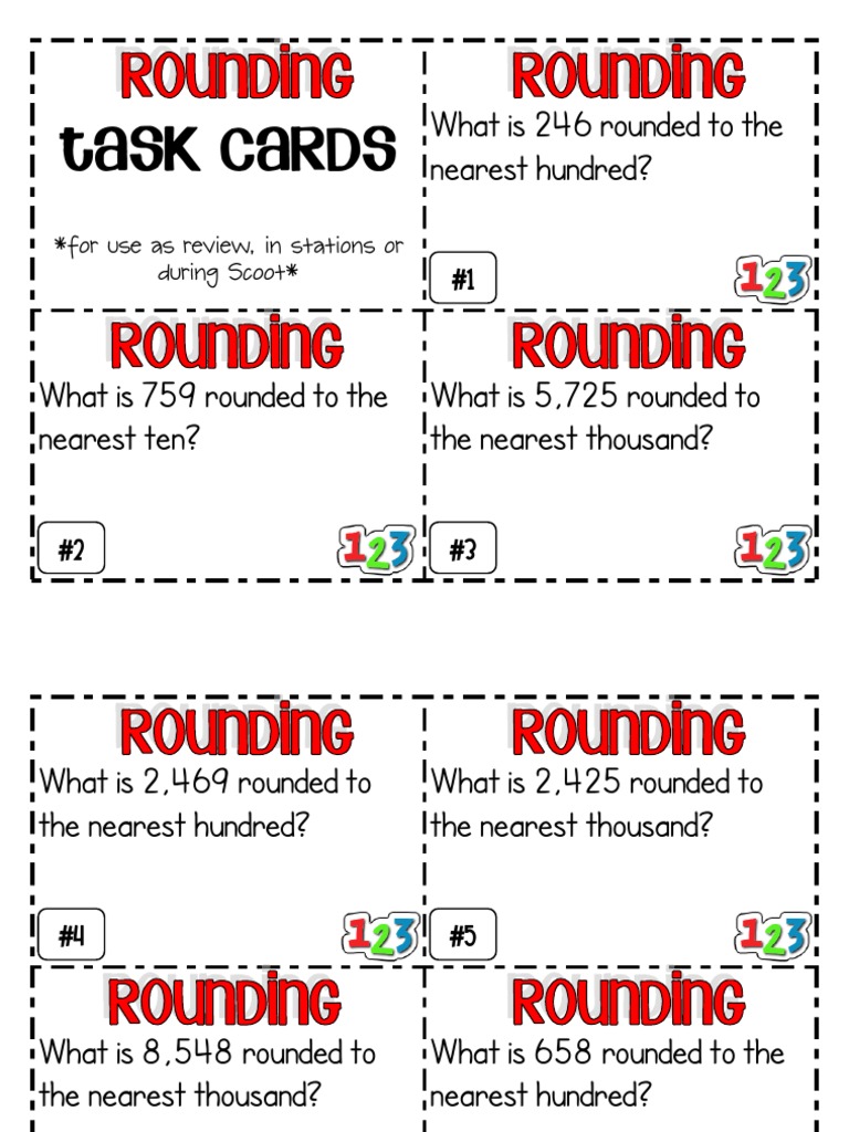 Rounding Task Cards | PDF