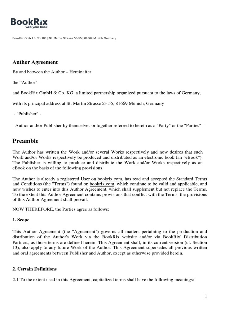Author Agreement | PDF | Taxes | Publishing