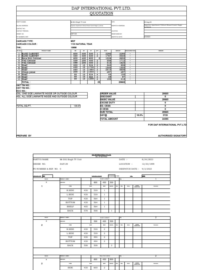 TV Unit Carcass Daf129 | PDF