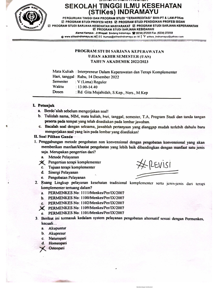 Revisi Uas Interprener - Bu Gita | PDF