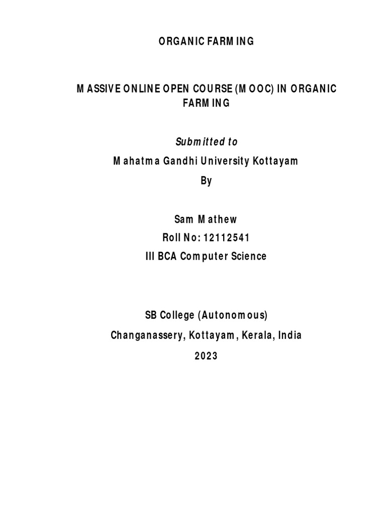 Organic Farming MOOC Overview and Insights | PDF | Organic Farming ...