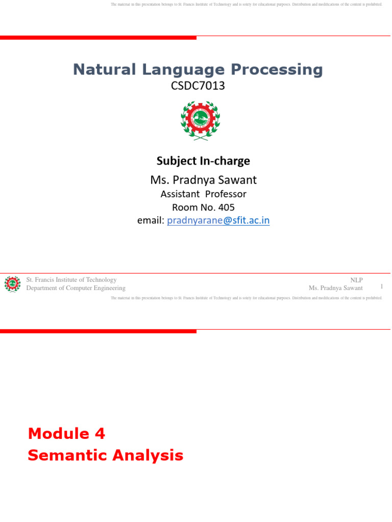 NLP Module 4 | PDF | Lexicon | Morphology (Linguistics)