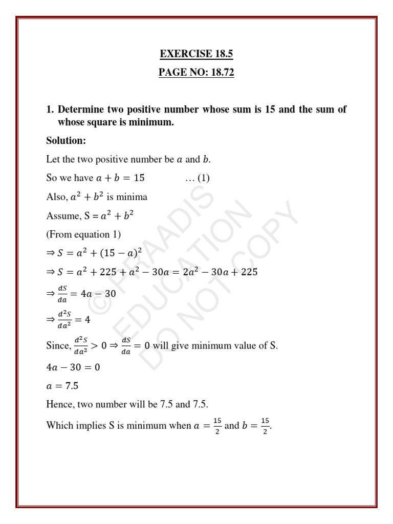 Exercise 18.5 | PDF