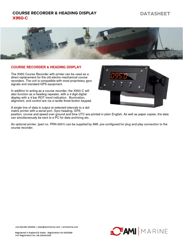 01 - Data Sheet X950-C - Course Recorder and Heading Display Rev03 ...