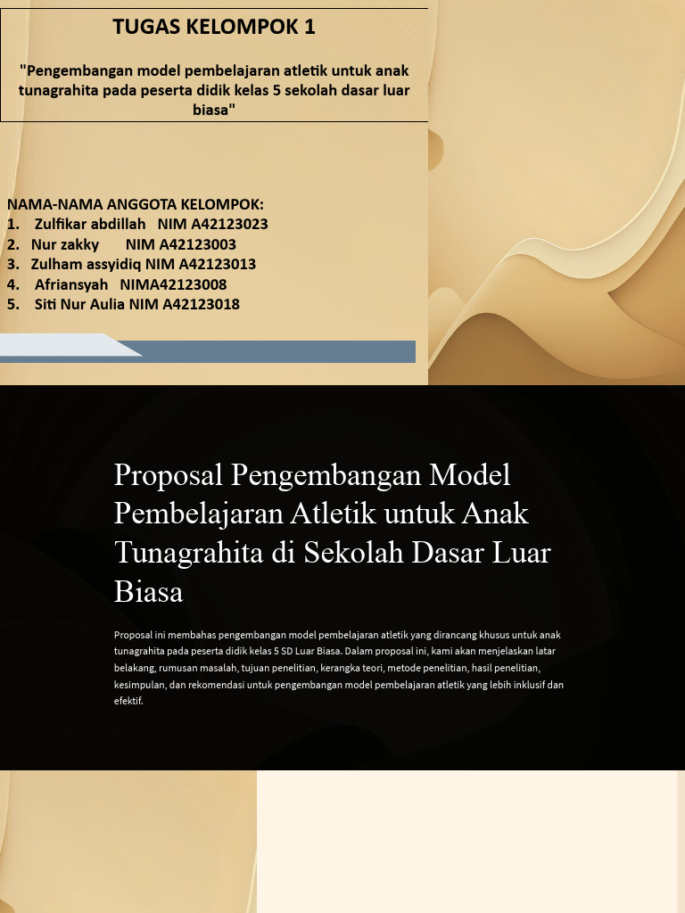 Proposal Pengembangan Model Pembelajaran Atletik Untuk Anak Tunagrahita Di Sekolah Dasar Luar ...