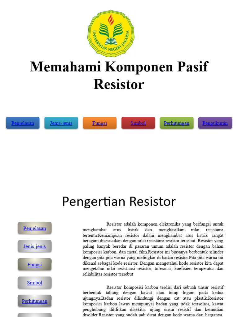 Memahami Komponen Resistor | PDF