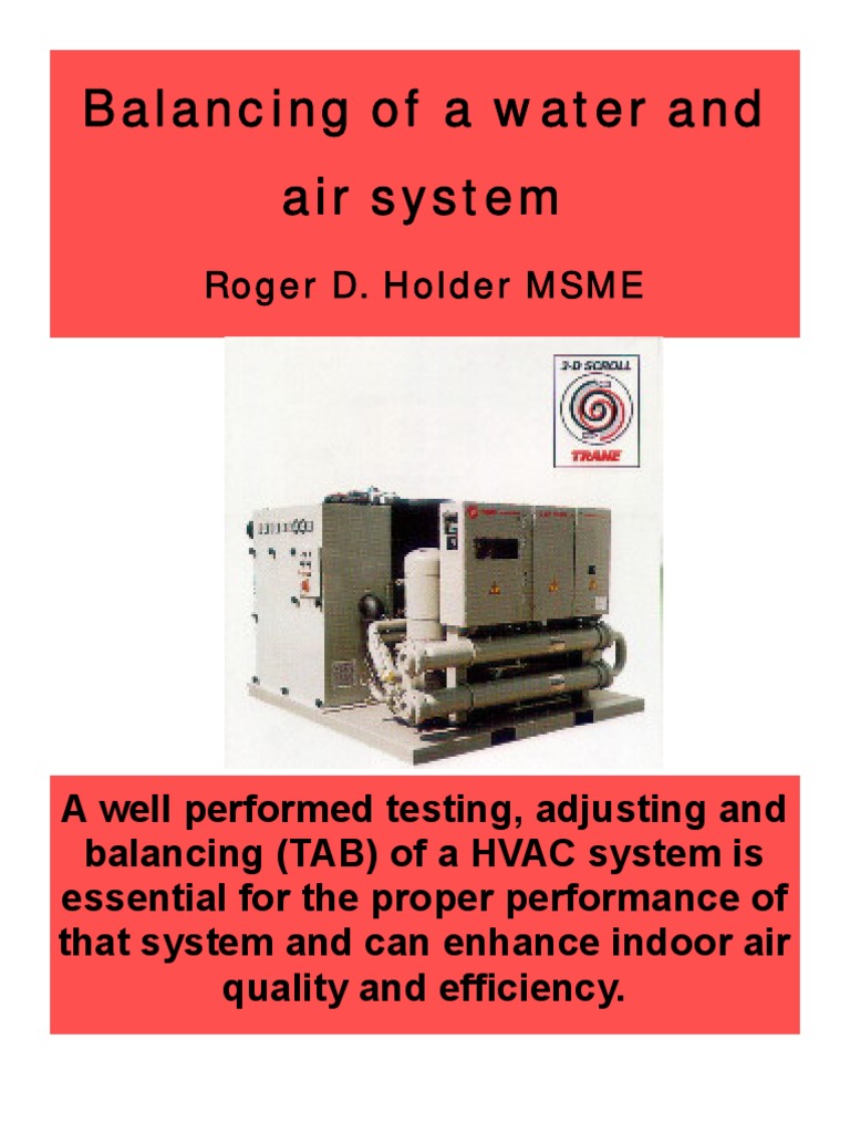 Balancing of A Water and Air Systems | PDF | Duct (Flow) | Hvac