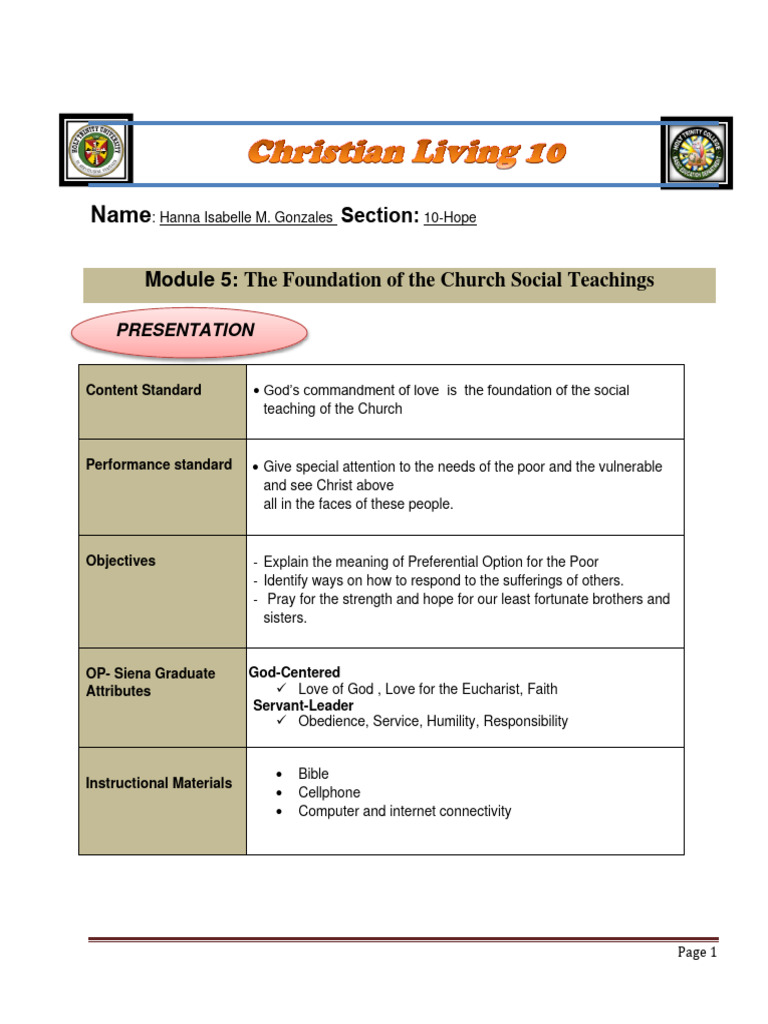 Christian Living Module 5 | PDF | Ten Commandments