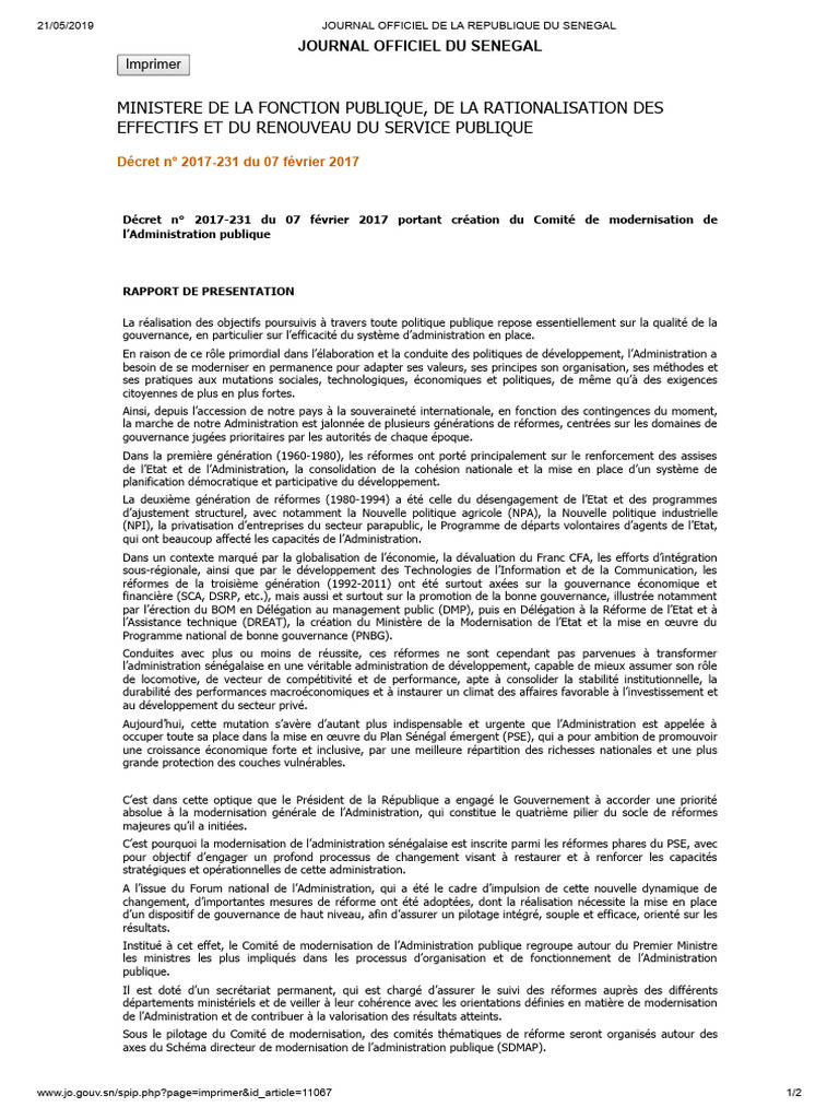 Modernisation de L'administration Publique | PDF