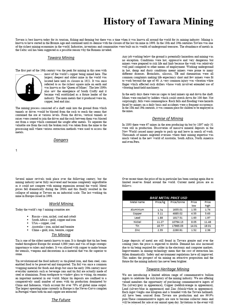 MINING | PDF | Mining | Tin