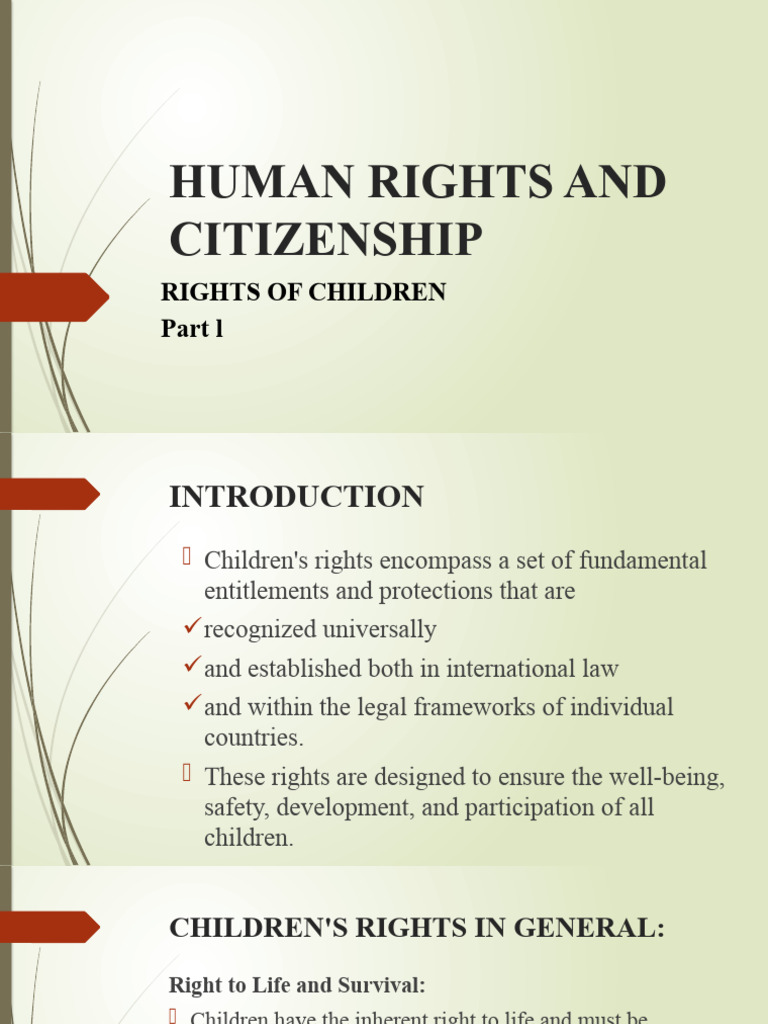 Rights of Children | PDF | Children's Rights | Convention On The Rights ...