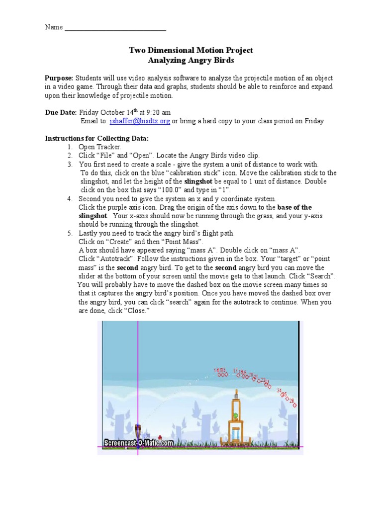 Angry Birds Project | PDF | Cartesian Coordinate System | Velocity