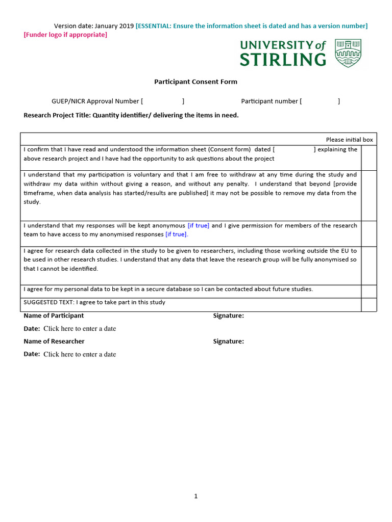 Participant Consent Form | PDF