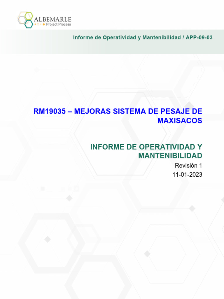 Mejoras en Sistema de Pesaje de Maxisacos | PDF
