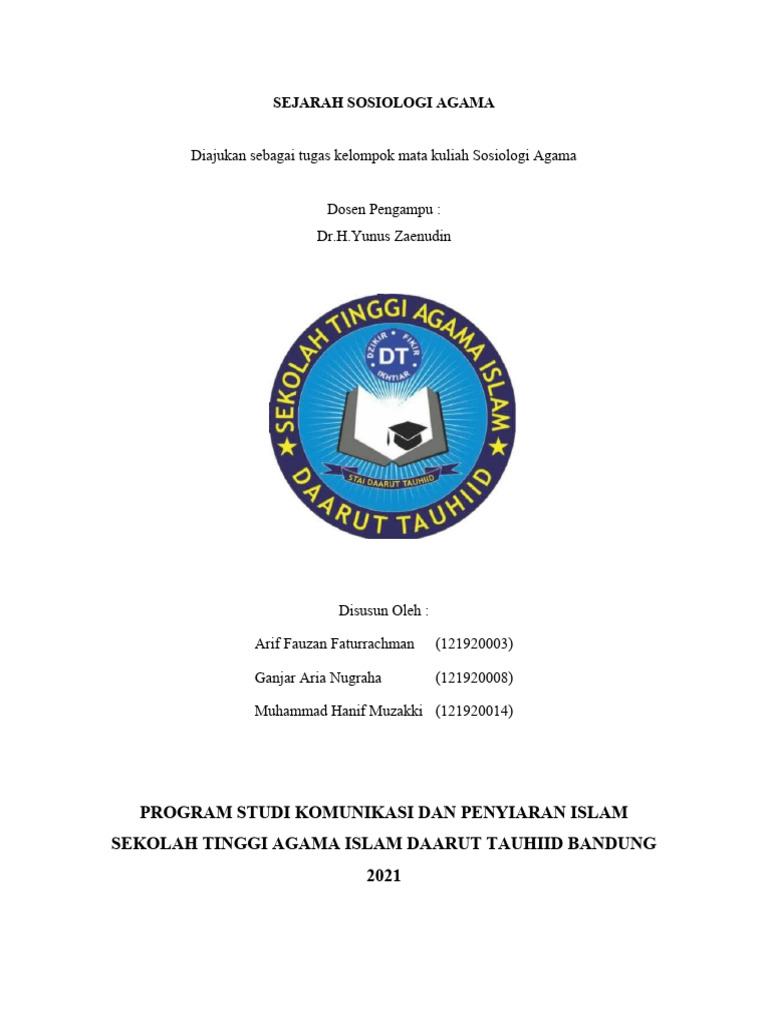 Agama Dalam Kajian Ilmiah - Arif, Ganjar, Hanif | PDF