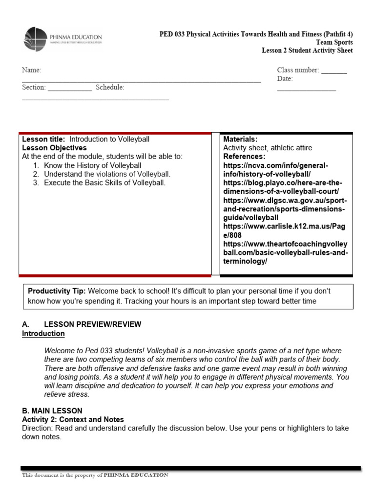 PED 033 Lesson 2 SAS | PDF