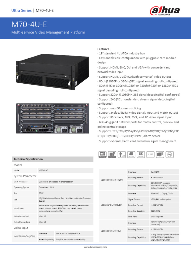 M70 4U E - Datasheet | PDF | Hdmi | Digital Technology
