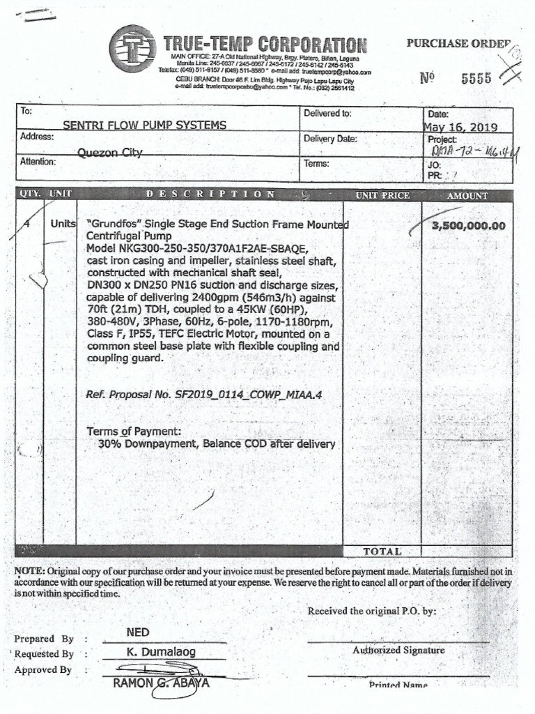 Po 5555 Sentri Flow | PDF