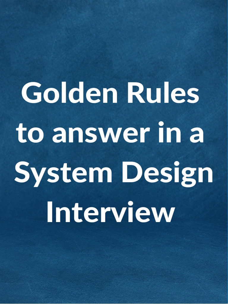 System Design Golden Rules | PDF | Cache (Computing) | Databases