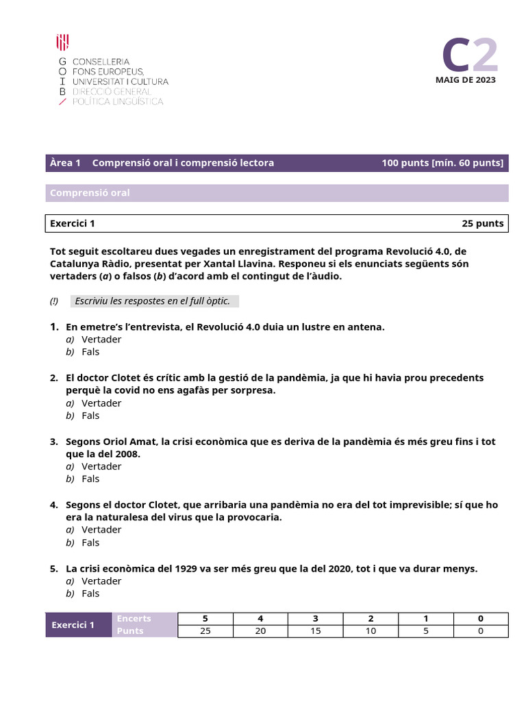 MAIG23 C2 Prova I Solucionari | PDF