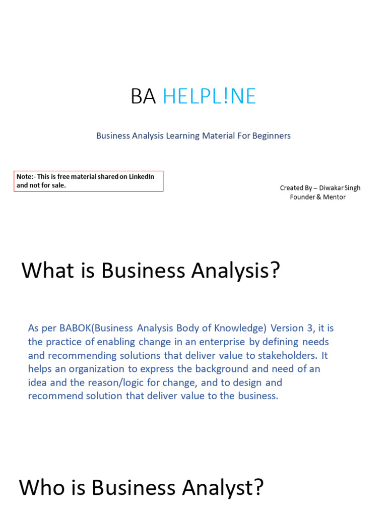 BA Learning Material | Download Free PDF | Software Development Process ...