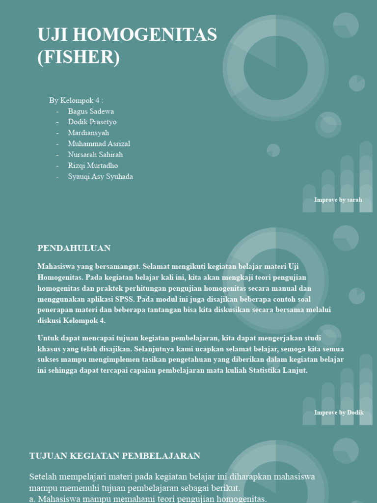 Uji Homogenitas Varians dengan Fisher | PDF