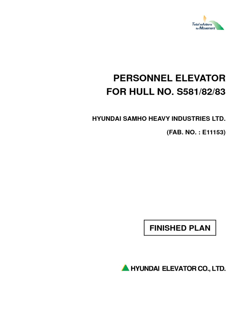 Hyundai Elevator Manual | PDF | Technology & Engineering