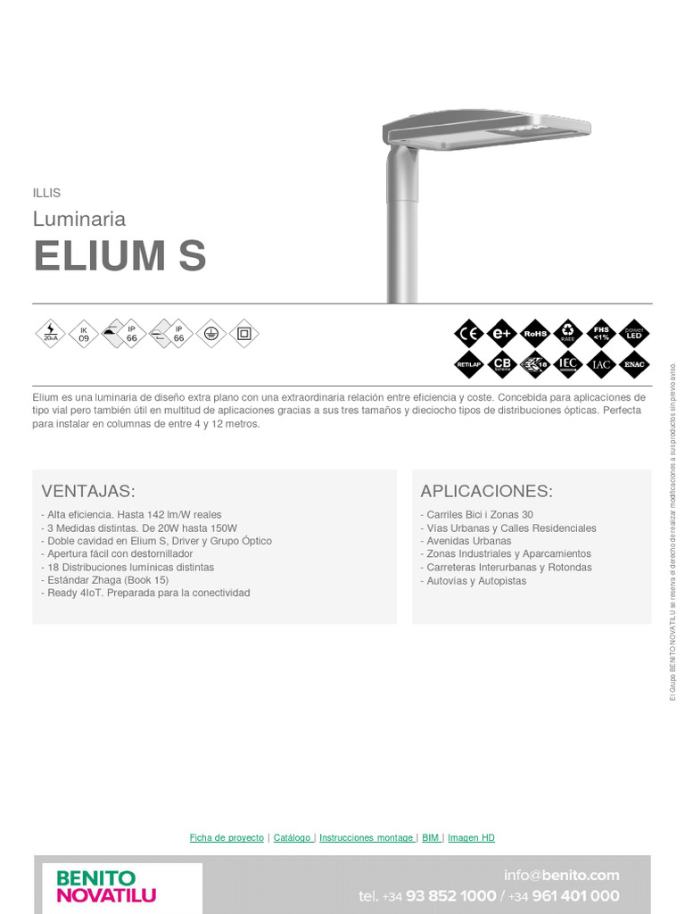 FICHE TECHNIQUE ELIUM S 60- 150W MAX (9) | PDF | Diodo emisor de luz ...