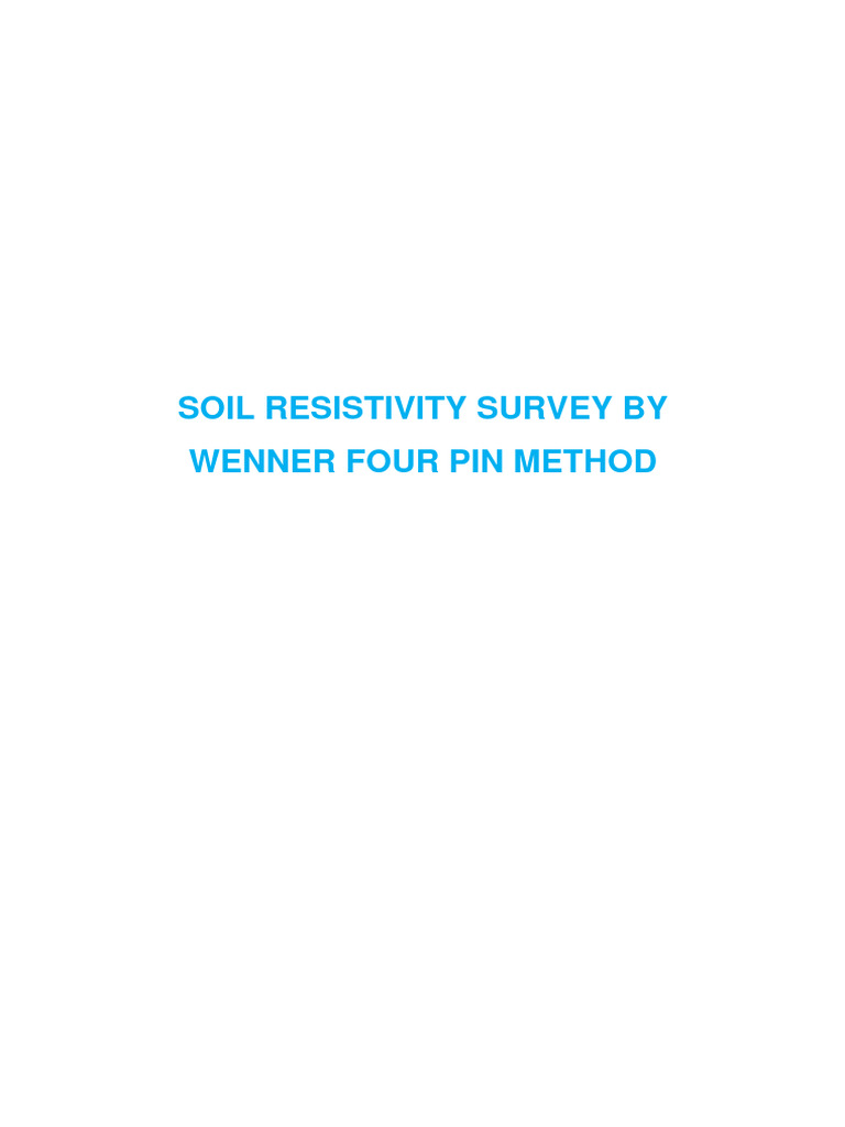 Soil Resistivity - Wenner Four Pin Method | PDF | Corrosion ...