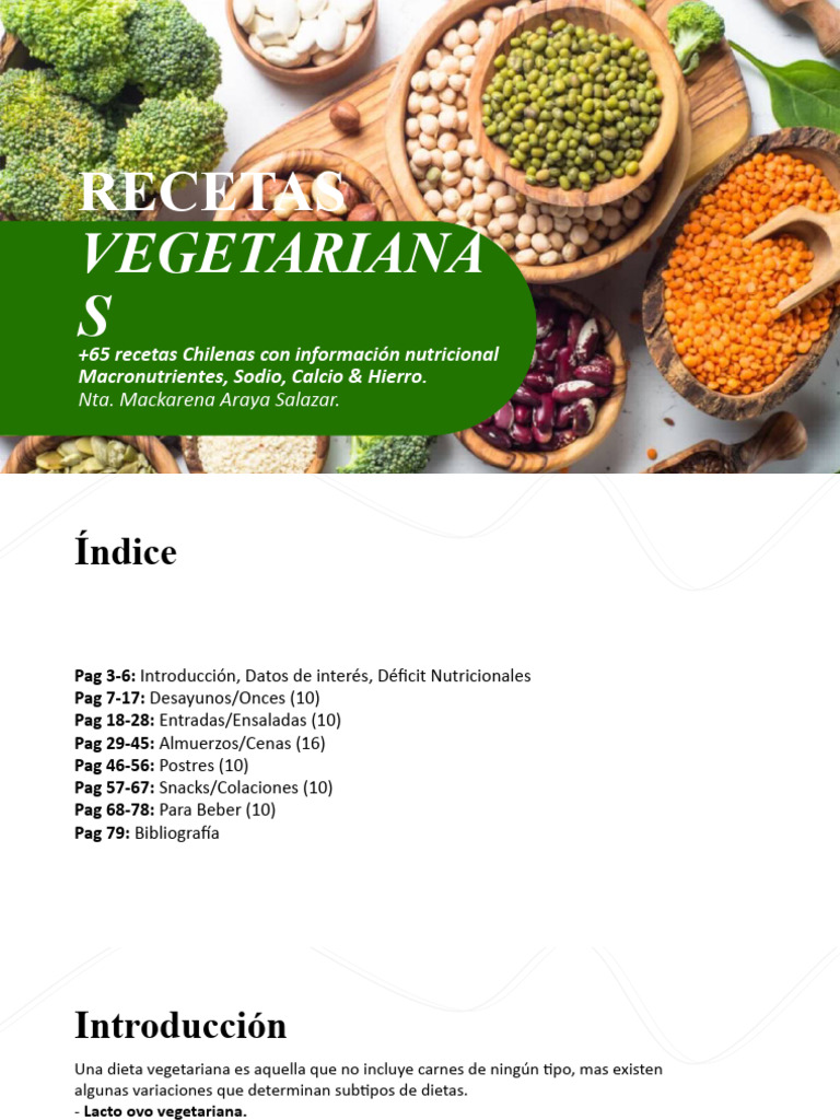 Recetas Vegetarianas | PDF | Vegetarianismo | Veganismo