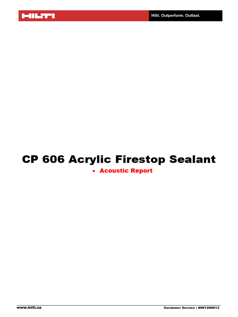 Hilti CP 606 Acoustic test report | PDF