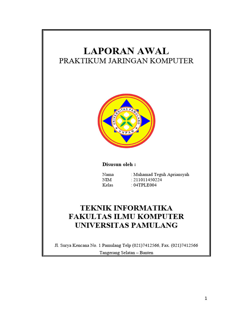 Praktikum Jarkom - Muhamad Teguh Apriansyah | PDF | Komputer