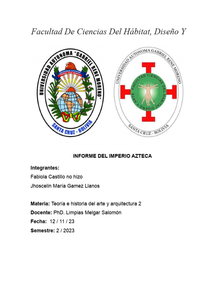 Informe Del IMPERIO AZTECA | PDF