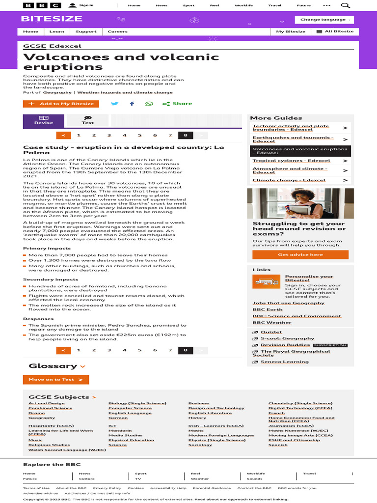 Case Study - Eruption in A Developed Country La Palma - Volcanoes and ...
